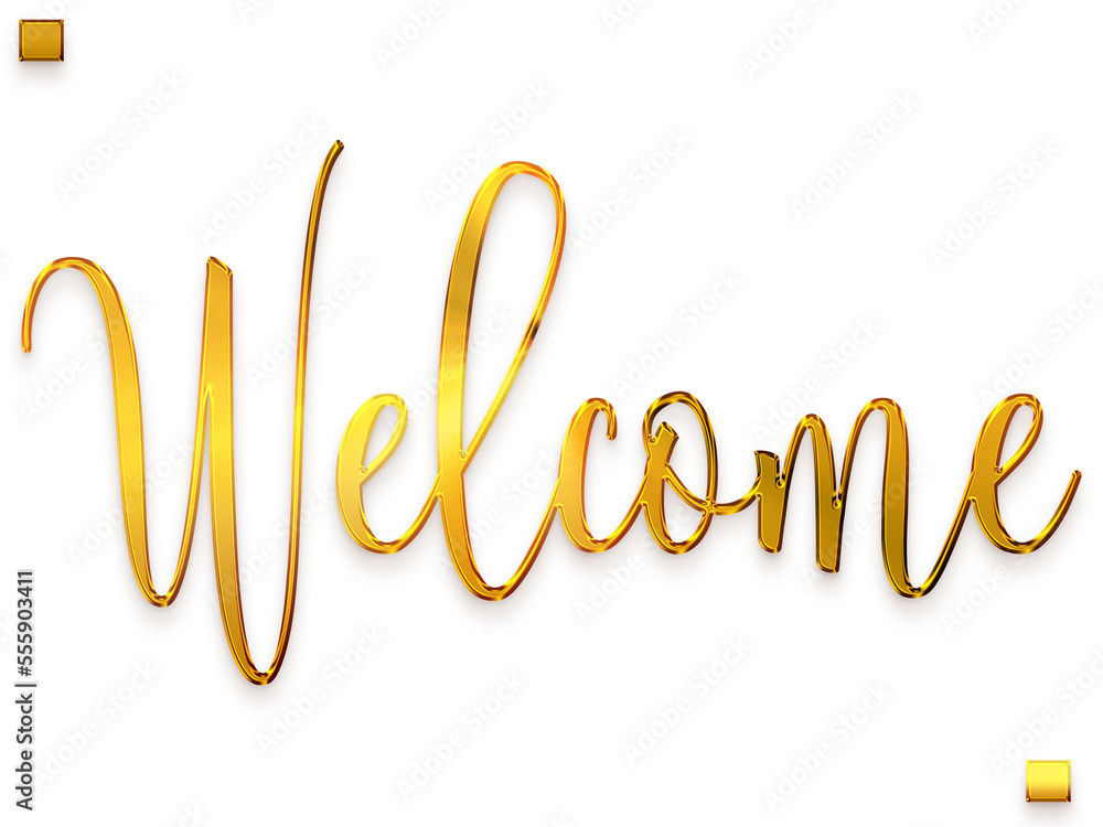Welcome Text Gold Typography Text Style Stock Illustration | Adobe Stock