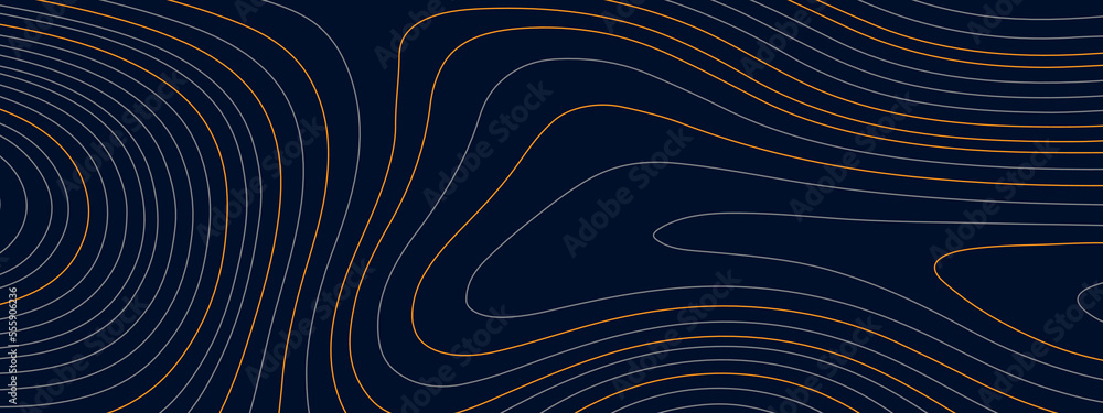 Orange and blue wavy abstract topographic map contour, lines Pattern ...