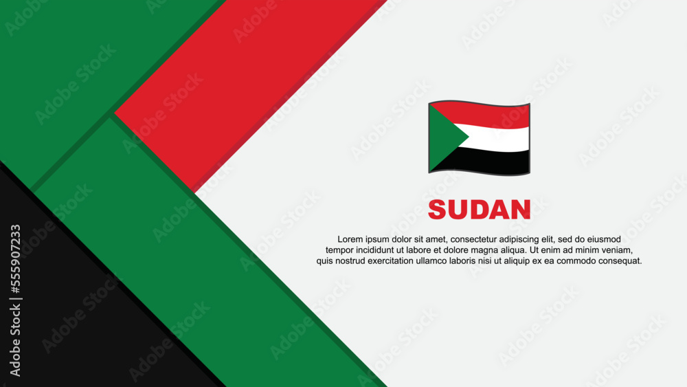 Sudan Flag Abstract Background Design Template. Sudan Independence Day ...