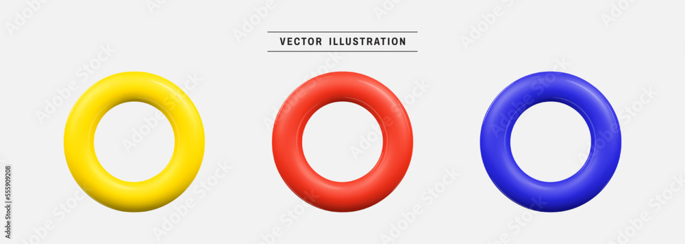 Torus geometric shape 3d icon render. realistic design elements ...