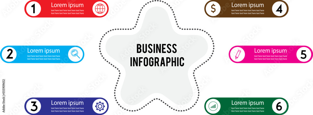 Neuromorphic Infographic Elements vector design template. Can be used ...