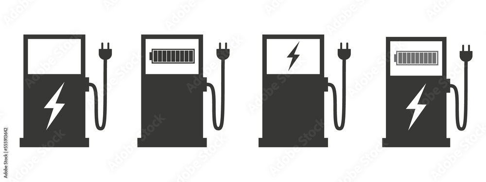 Car elecrtic charge symbols set. Illustration on transparent background ...
