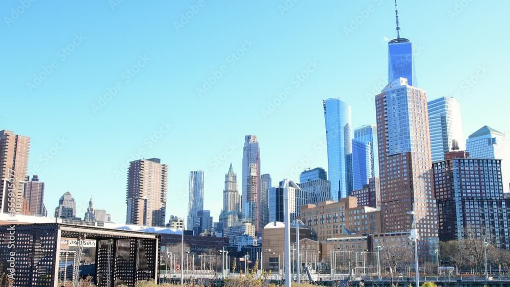 Skyline NYC downtown New York City WTC tower 4k resolution video ...