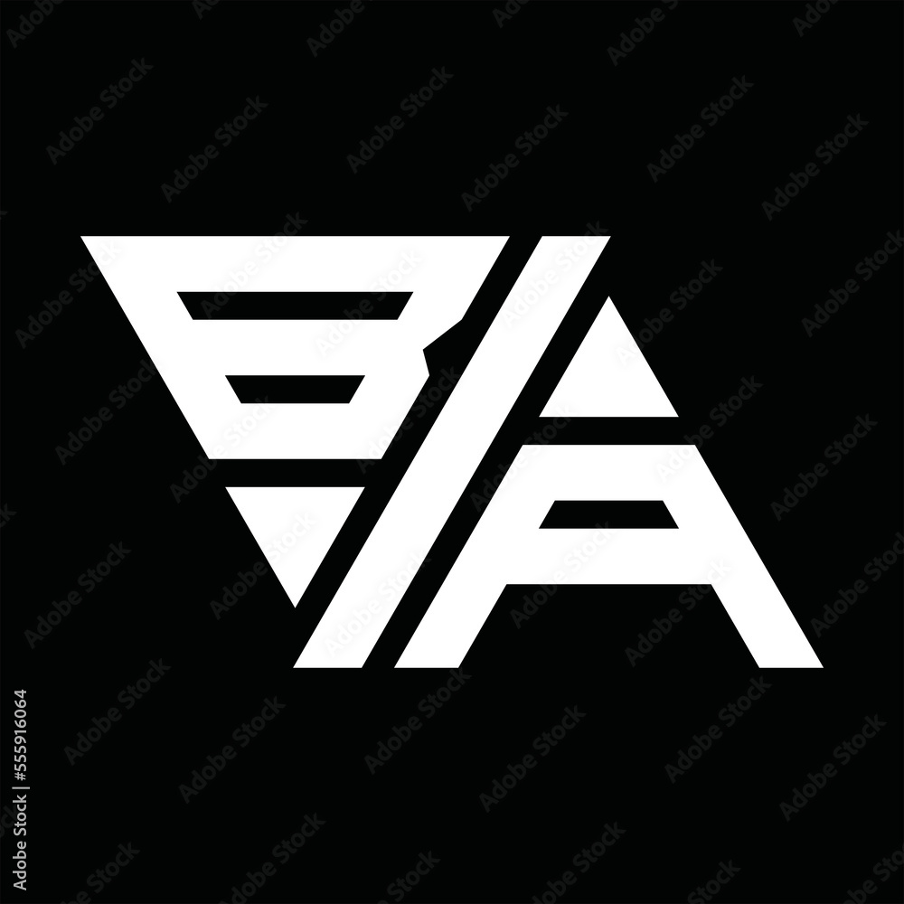 BA Logo monogram triangle two side images design template Stock Vector ...