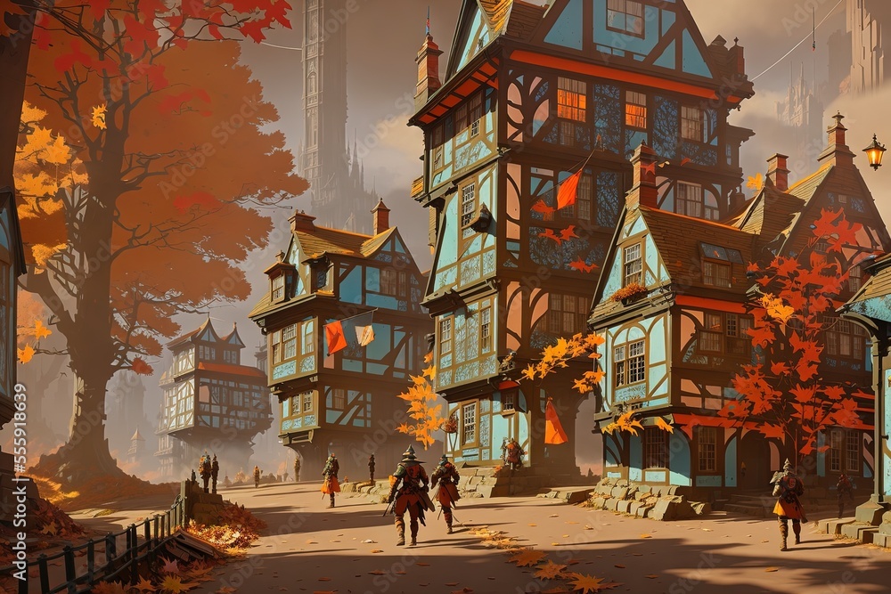 concept art of a futuristic new england colonial city at the edge of a ...