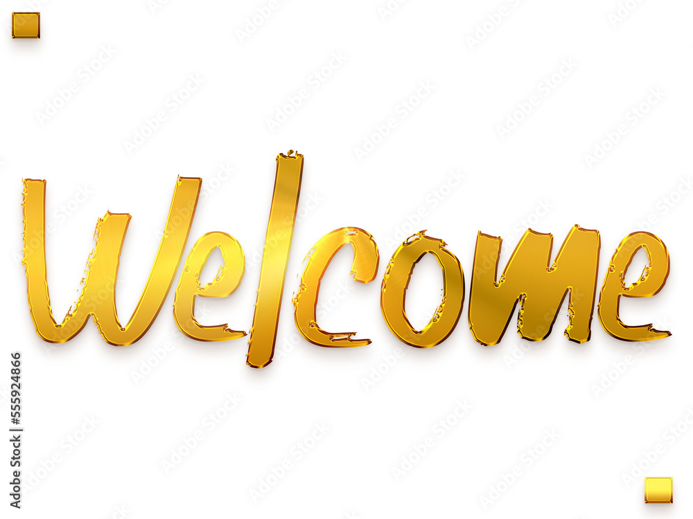 Welcome Text Gold Stylish Bold Calligraphy Text Stock Illustration ...