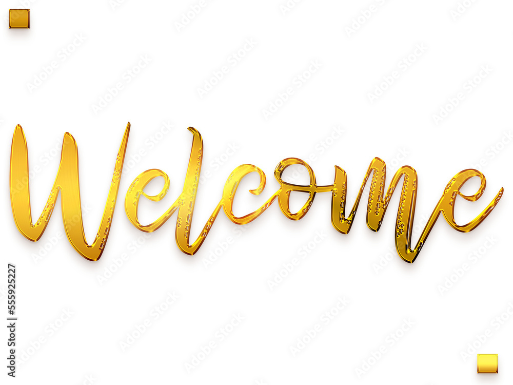 Welcome Text Golden Stylish Cursive Typography Text Transparent PNG ...