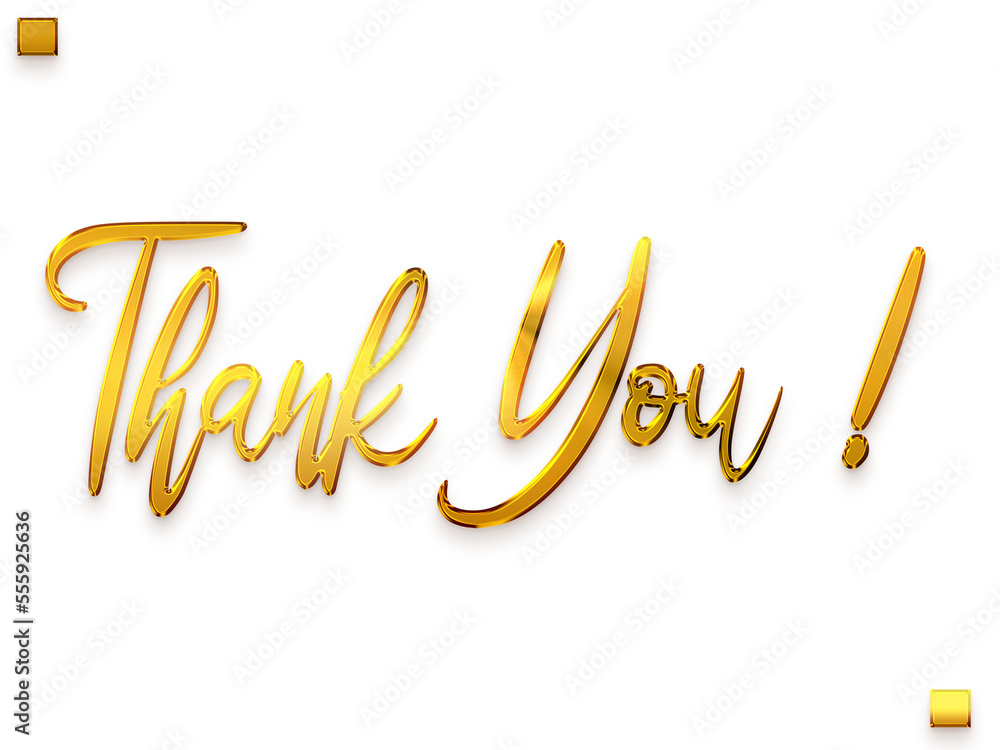 Thank You ! Transparent PNG Gold Stylish Cursive Text Calligraphy Stock ...