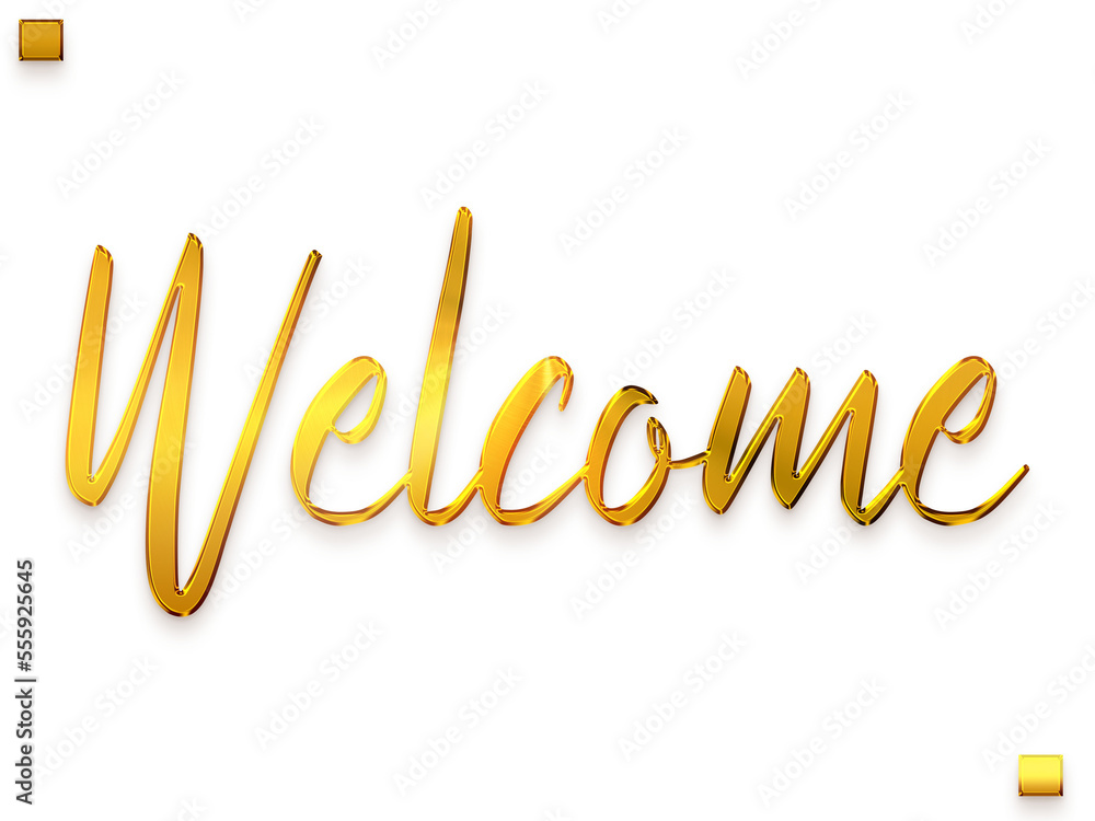 Welcome Text Golden Stylish Cursive Typography Text Transparent PNG ...