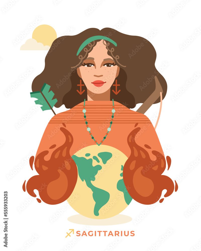 Sagittarius Zodiac Sign Horoscope Illustration Of Sag Astrological