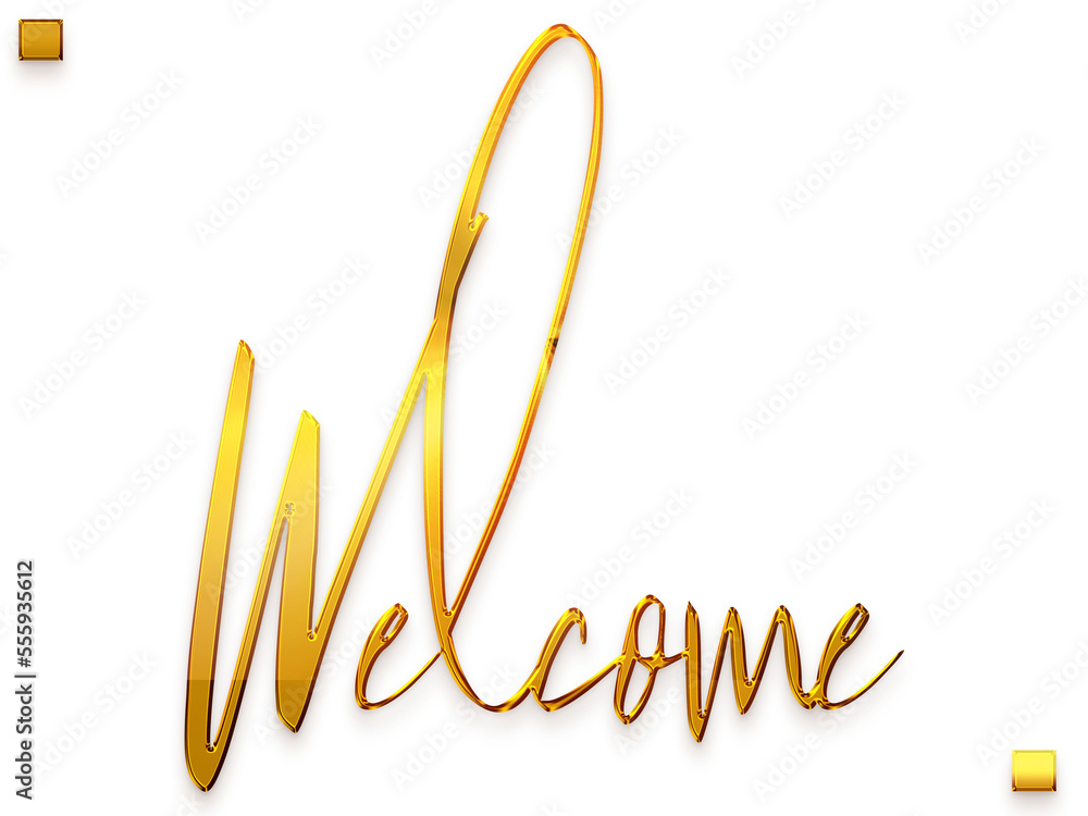 Welcome Text Gold Text Stylish Cursive Typography Transparent PNG Stock ...
