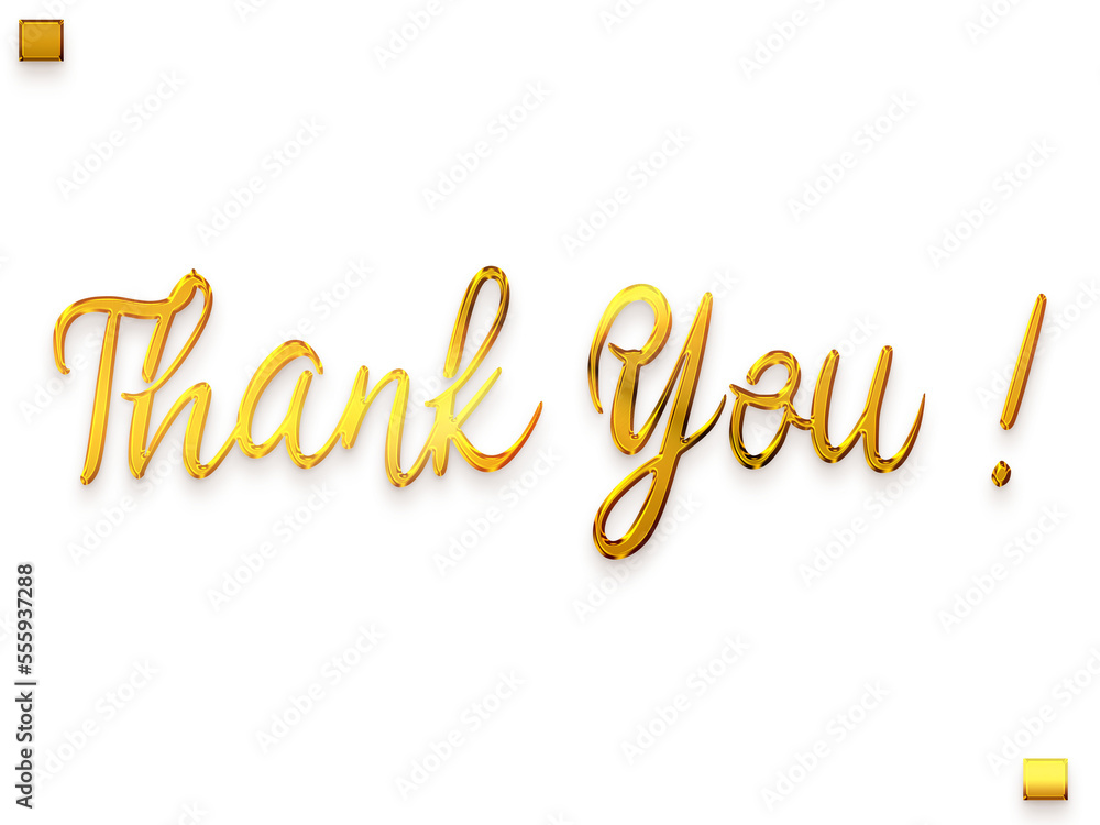 Thank You ! Transparent PNG Gold Typography Cursive Text Stock ...