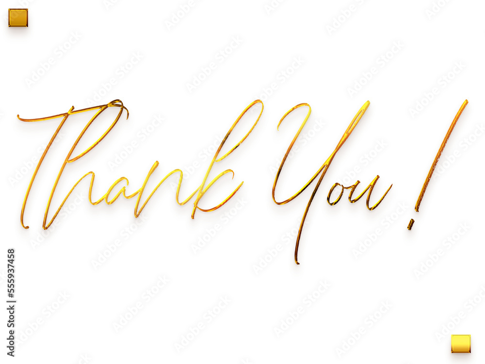 Thank You ! Transparent PNG Gold Cursive Typography Text ilustração do ...