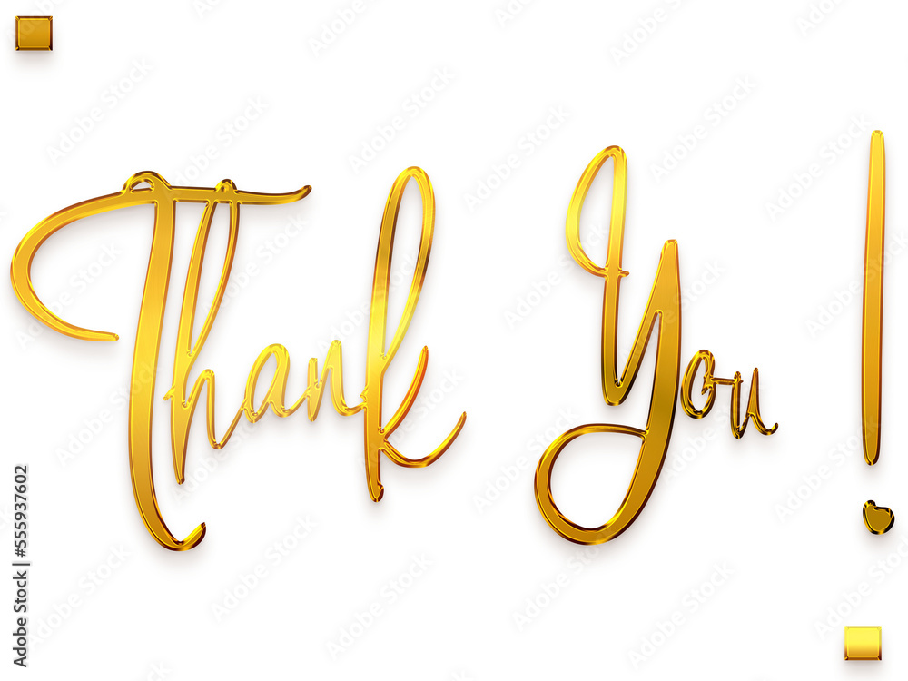 Thank You ! Transparent PNG Gold Cursive Typography Text Stock ...