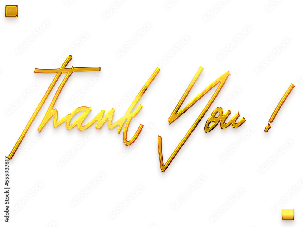 Thank You ! Transparent PNG Gold Typography Cursive Text Stock ...