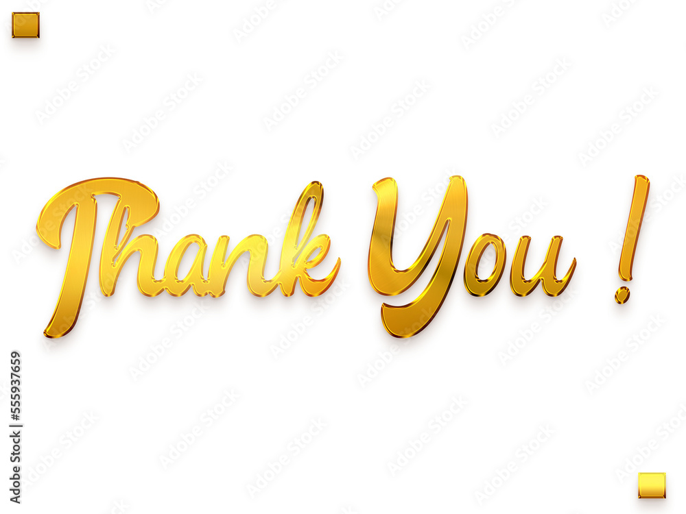 Thank You ! Transparent PNG Gold Bold Calligraphy Text ilustração do ...