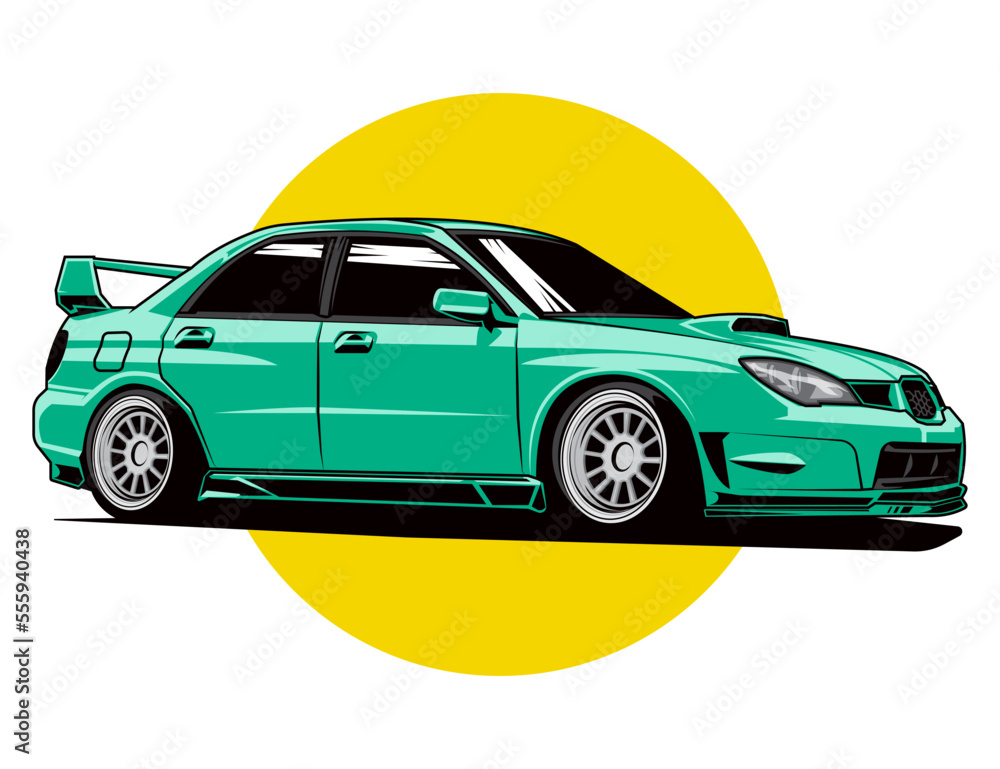 side view green car vector illustration concept idea Stock Vector ...