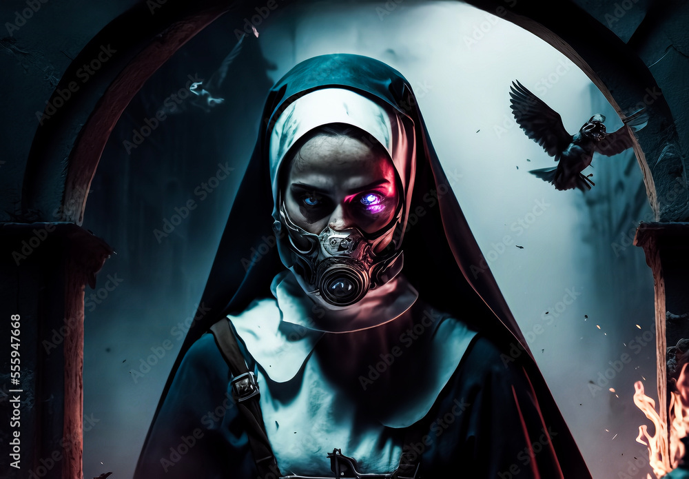 Scary Nun | Halloween Horror | Atmospheric Stock Photo | Adobe Stock