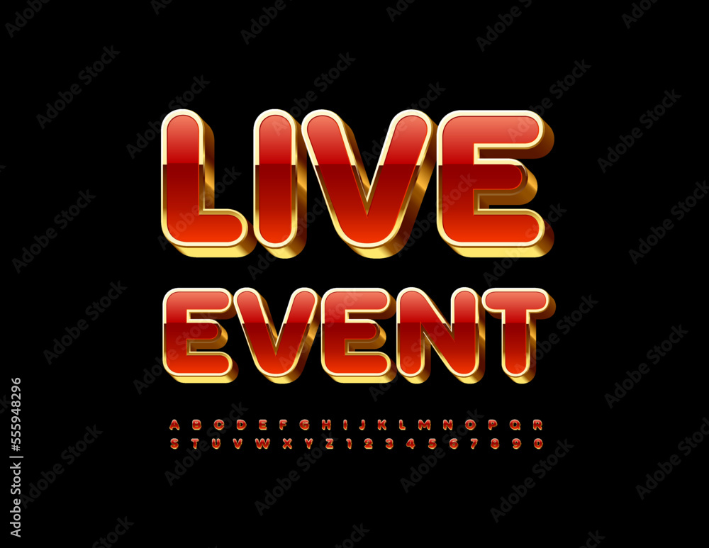 Vector chic banner Live Event. Premium Font. Artistic Alphabet Letters ...