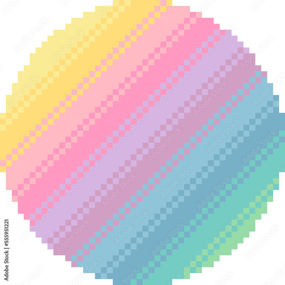 Rainbow Circle Pixel Art Stock Illustration | Adobe Stock