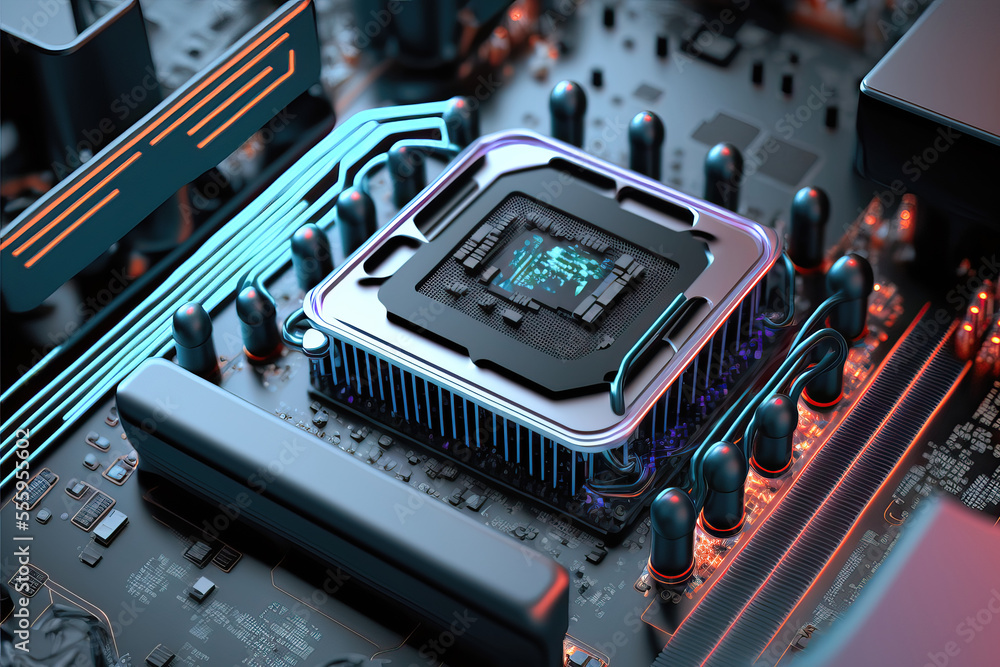 Computer 4.5 CPU Motherboard New Technologie Microcomputer Chip ...