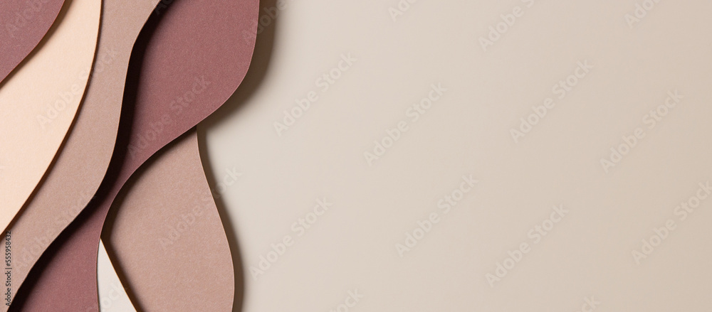 Beige colored paper texture background. Minimal paper cut style ...