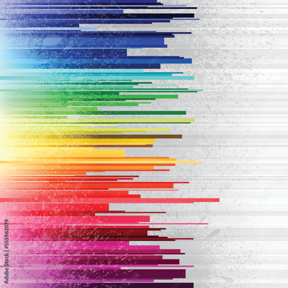 Abstract infographics horizontal rainbow gradient stripes cuts with ...