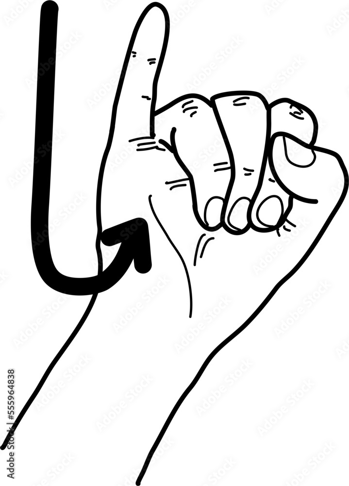 german signs language fingeralphabet Buchstabe j (DGS) Stock Vector ...