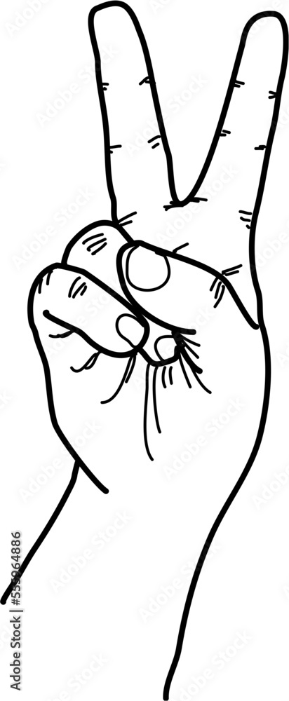 german signs language fingeralphabet Buchstabe v (DGS) Stock Vector ...