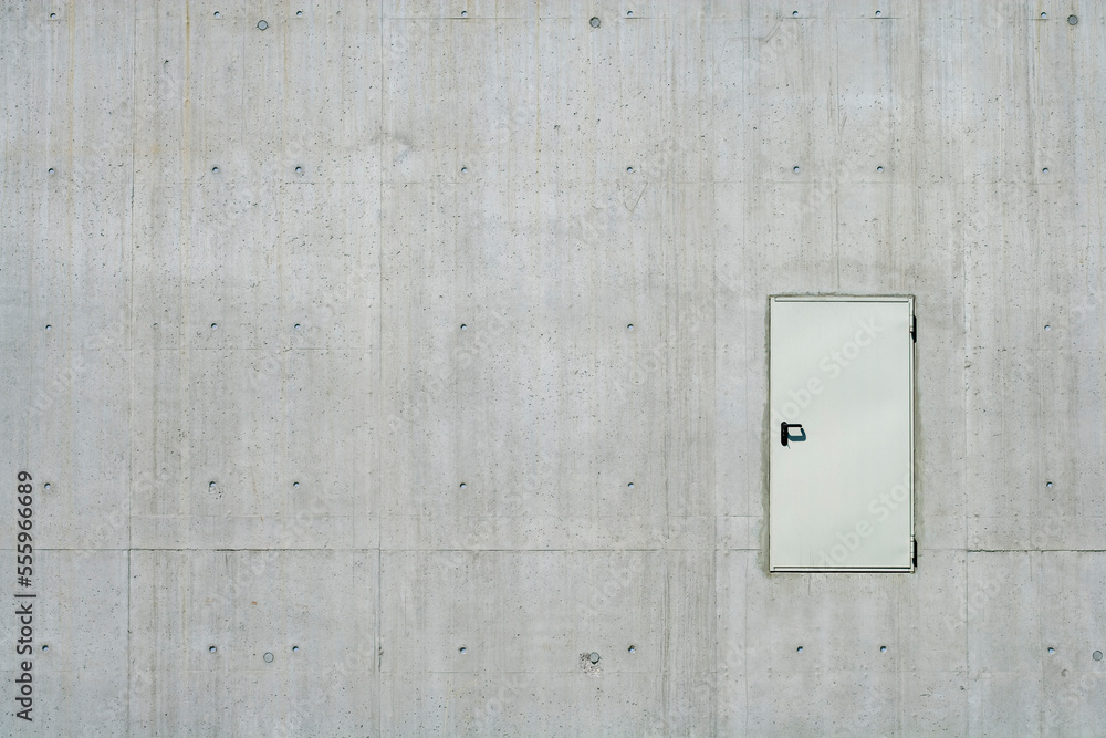 Concrete Wall With Door Stock Photo | Adobe Stock