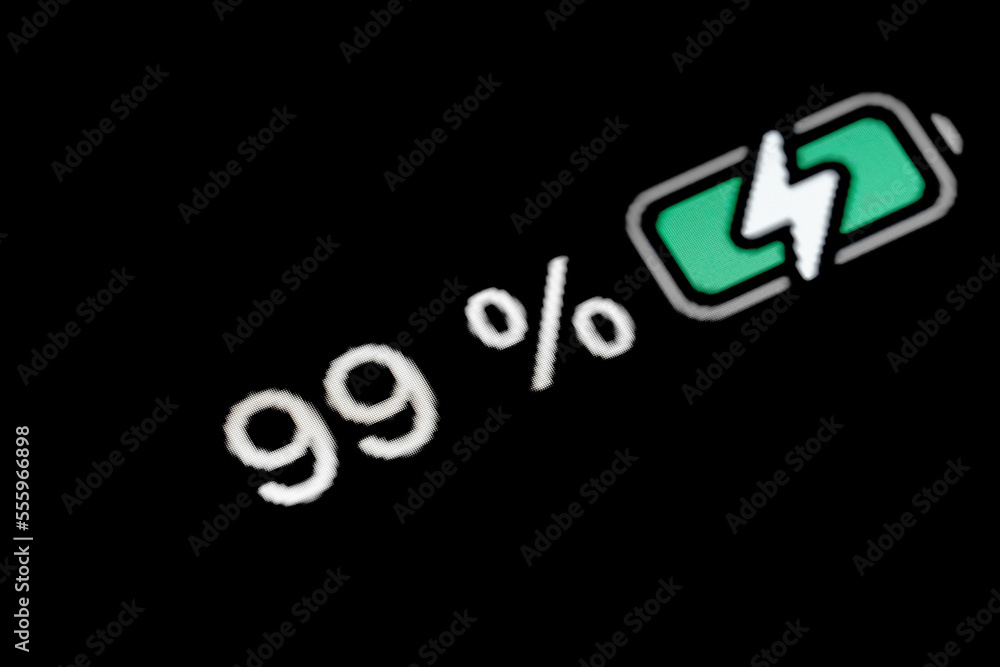 Smartphone battery level indicator charging process - white pixel ... Smartphone battery level indicator charging process - white pixel ...