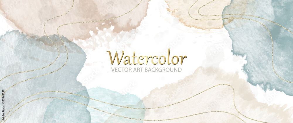 Pastel color watercolor vector art background. Hand drawn Illustration ...