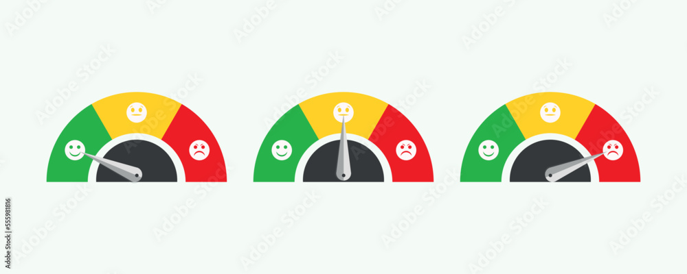 Mood meter or rating scale of customer satisfaction, The scale of ...