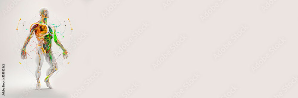 Abstract human body created with Generative Ai Stock Illustration ...