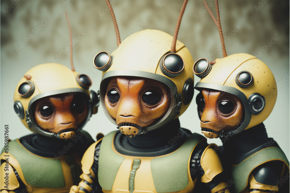 Alien space bugs that look like an ant army. Created with generative AI ...