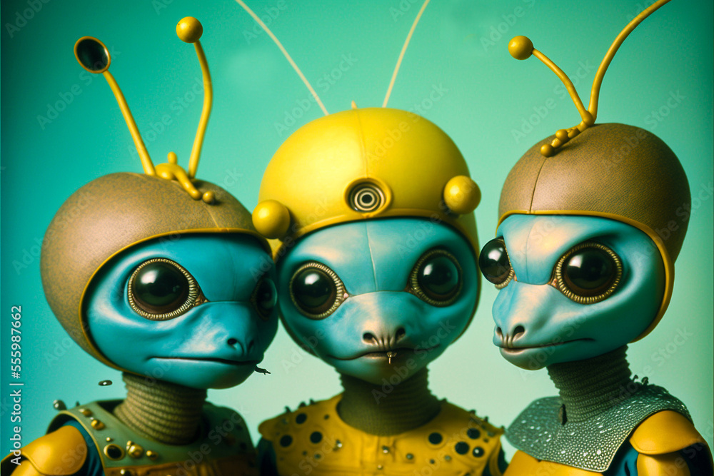 Alien space bugs that look like an ant army. Created with generative AI ...