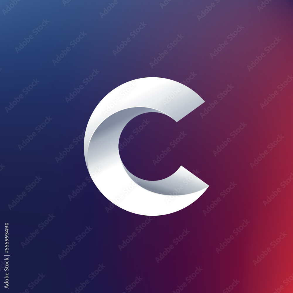 Metallic letter C. Vector symbol. Stock Vector | Adobe Stock