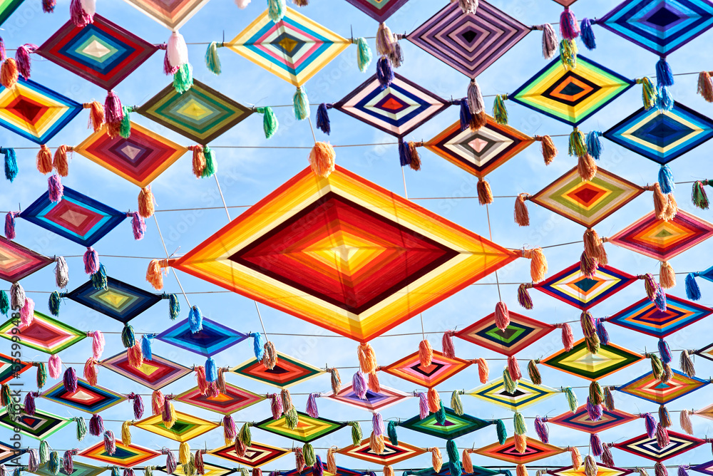 el ojo de dios, nayarit, arte mexicano, lluvia de ojos de dios, tejido huichol, huicholes ...