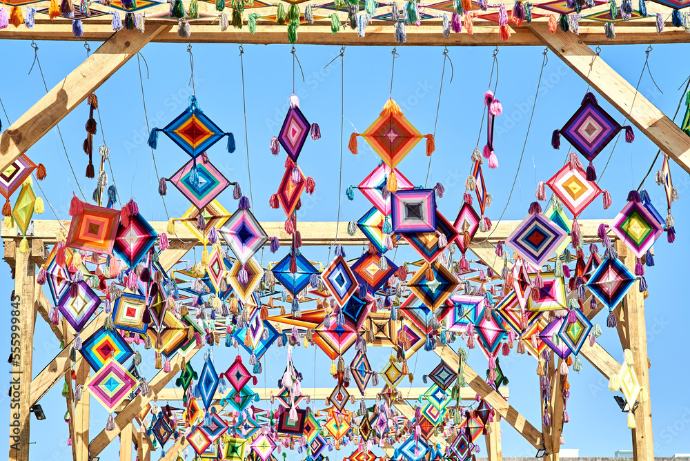 el ojo de dios, nayarit, arte mexicano, lluvia de ojos de dios, tejido huichol, huicholes ...