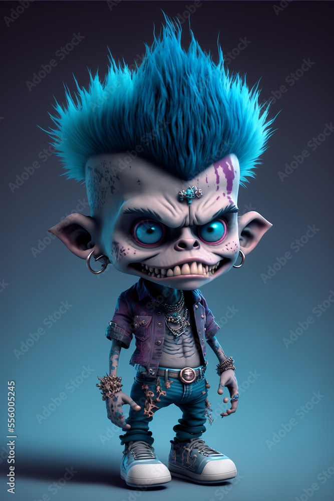 Punk gothic monster, Generative Ai Stock Illustration | Adobe Stock