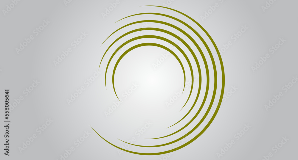 Vecteur Stock Olive green circle speed lines isolated. Abstract speed ...