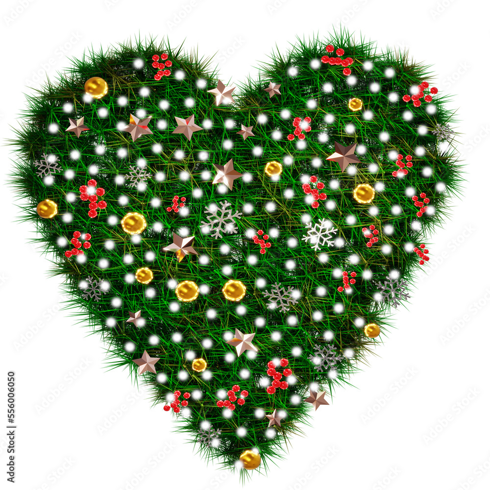Beautiful christmas graphic element of sparkling illumination on heart ...