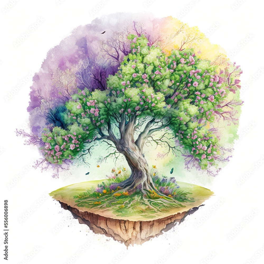 Tree Of Life Watercolor Painting