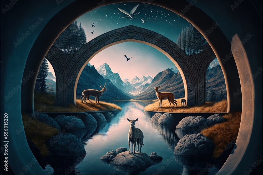 Vision of aInterdimensional Portal, With Different Creatures from ...