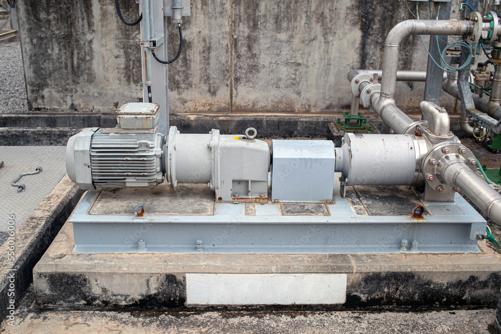 a centrifugal pump installed in an oil refinery or chemical facility ...