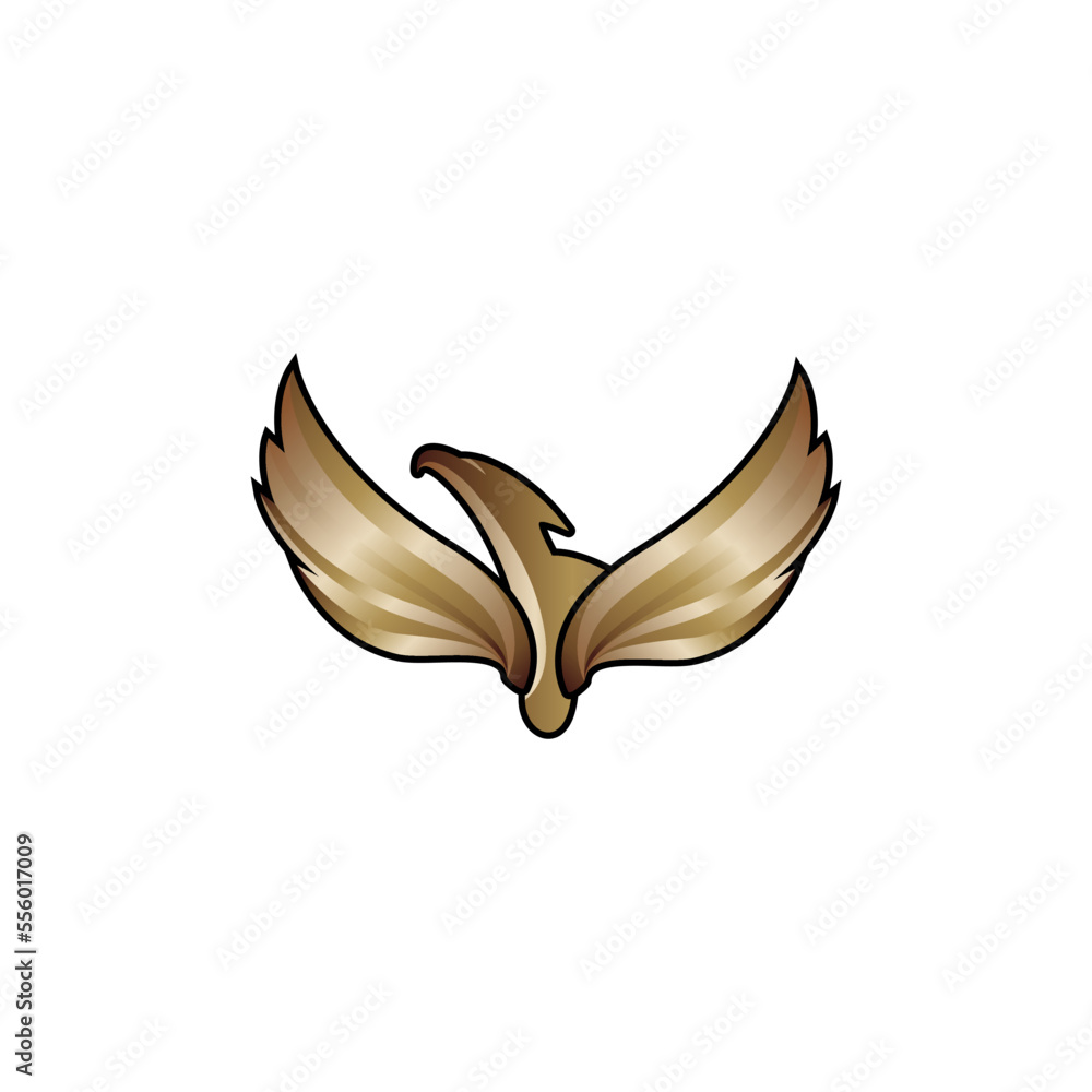 golden phoenix vector illustration for icon, symbol or logo. golden ...