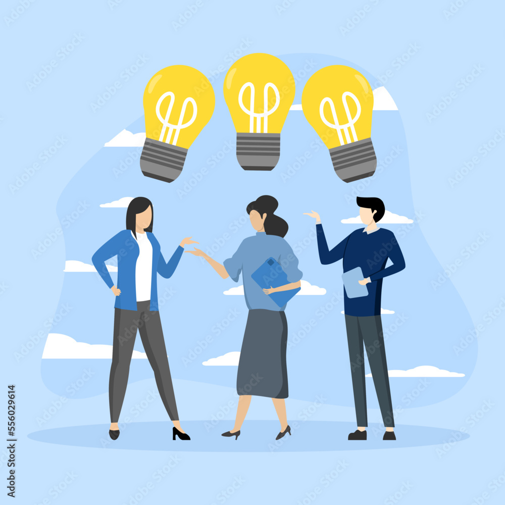 smart minded business people team up with office workers to share light ...