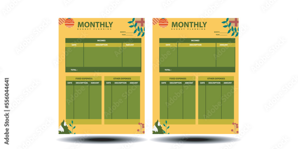 Modern design Vector planner pages templates. Daily, weekly, monthly ...