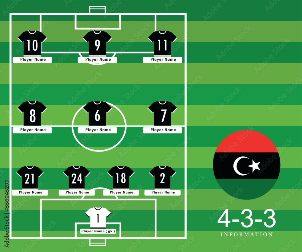 Vetor de Line-up Football tournament vector illustration. Country team ...
