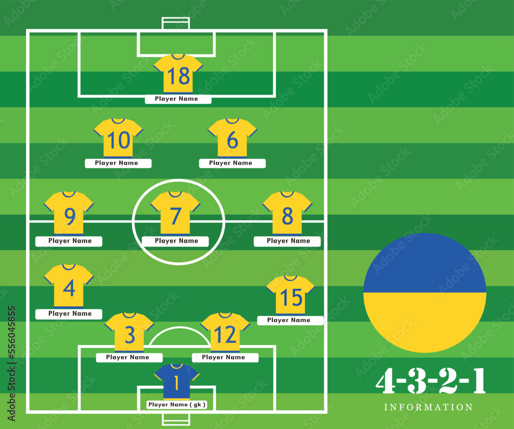 Line-up Football tournament vector illustration. Country team lineup ...